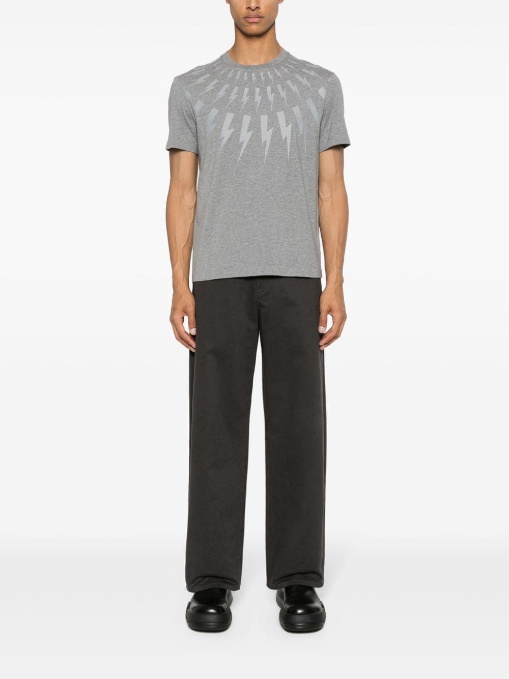 NEIL BARRETT bolt-print cotton t-shirt