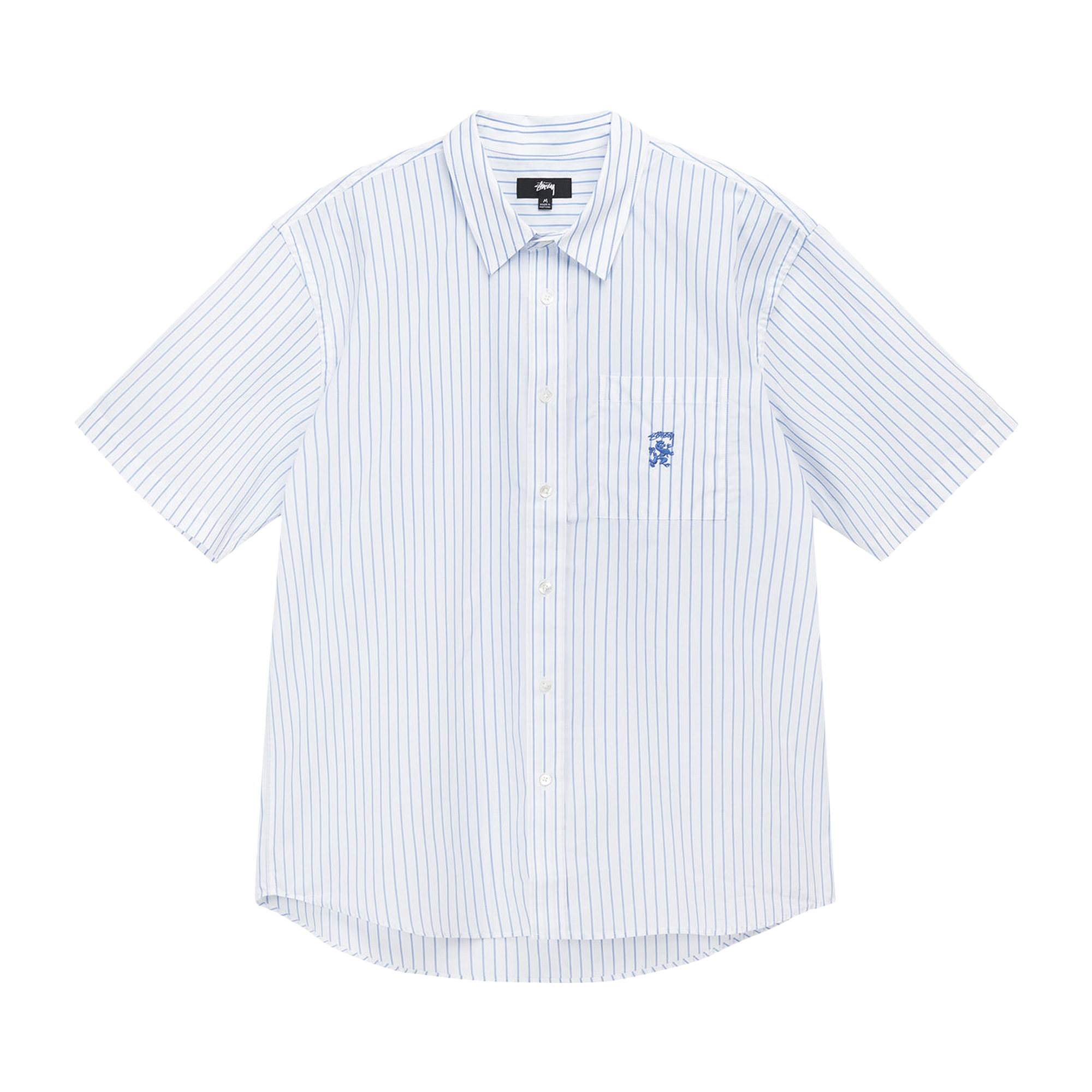 StüSsy Boxy Striped Shirt - Blue | Editorialist