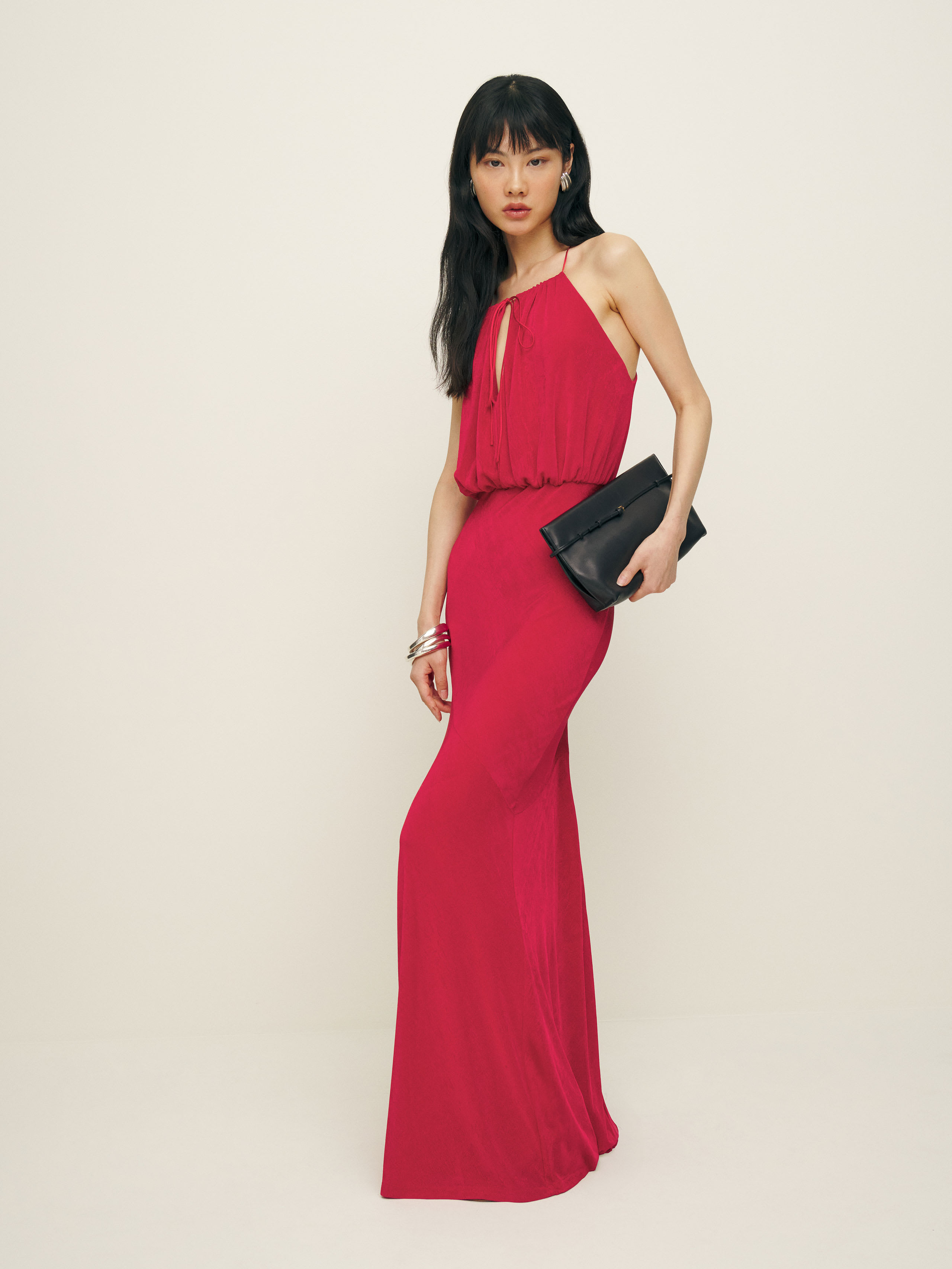 Buy REFORMATION Lupe Knit Maxi Dress - Black At 70% Off