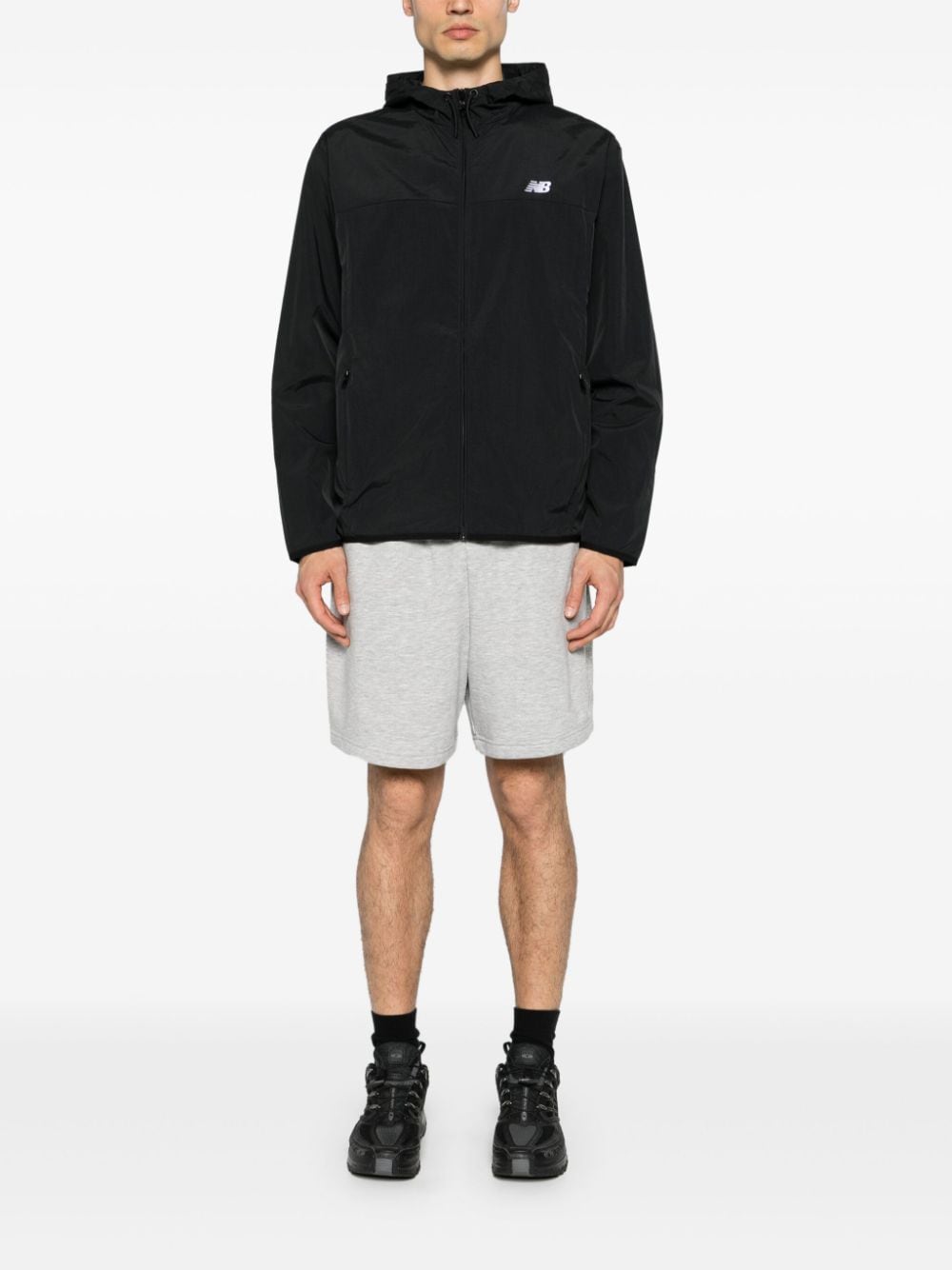 NEW BALANCE Logo-embroidered Mélange Track Shorts