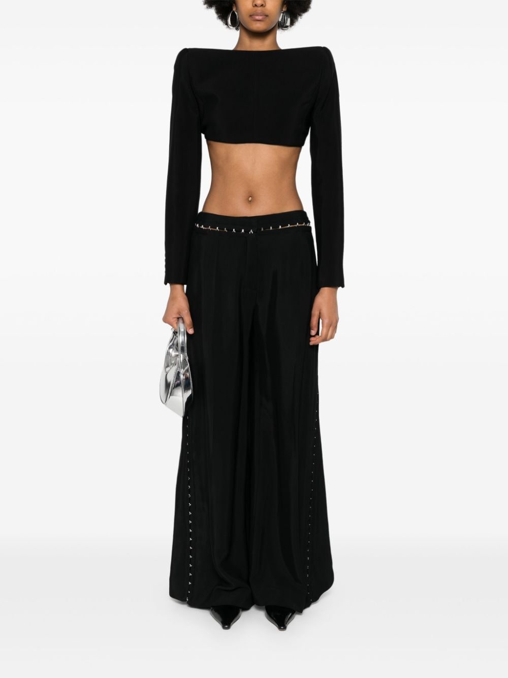 MUGLER Mugler Hook & Eye Wide-Leg Trousers
