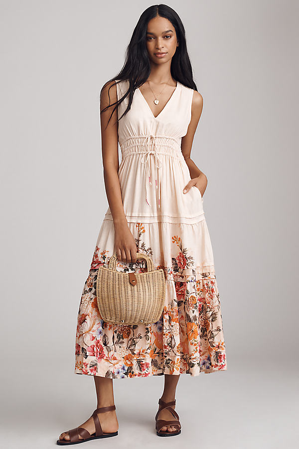 The Somerset Collection By Anthropologie Sleeveless Maxi Dress - Multi Floral Stripe | Editorialist The Somerset Collection By Anthropologie Sleeveless Maxi Dress - Multi Floral Stripe | Editorialist