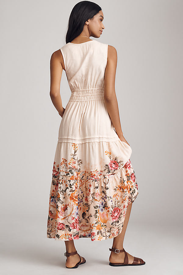 The Somerset Collection By Anthropologie Sleeveless Maxi Dress - Multi  Floral Stripe | Editorialist