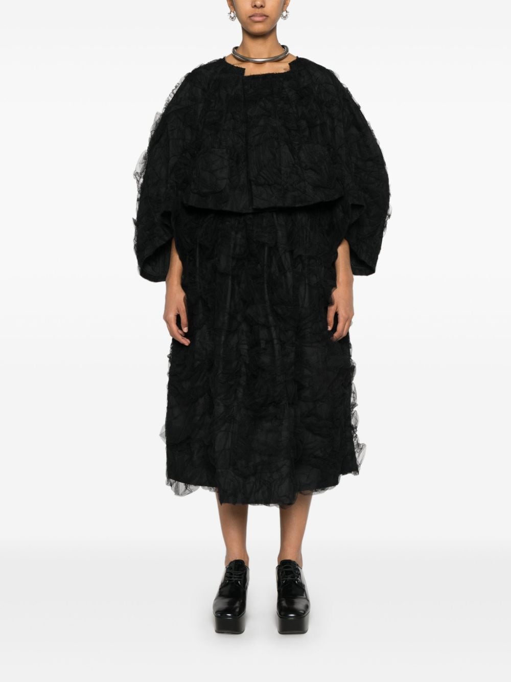 COMME DES GARÇONS Comme Des Garçons tulle-inserts cropped jacket