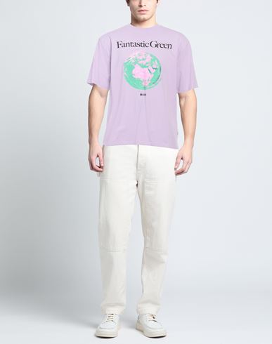 MSGM man t-shirt mauve size s organic cotton