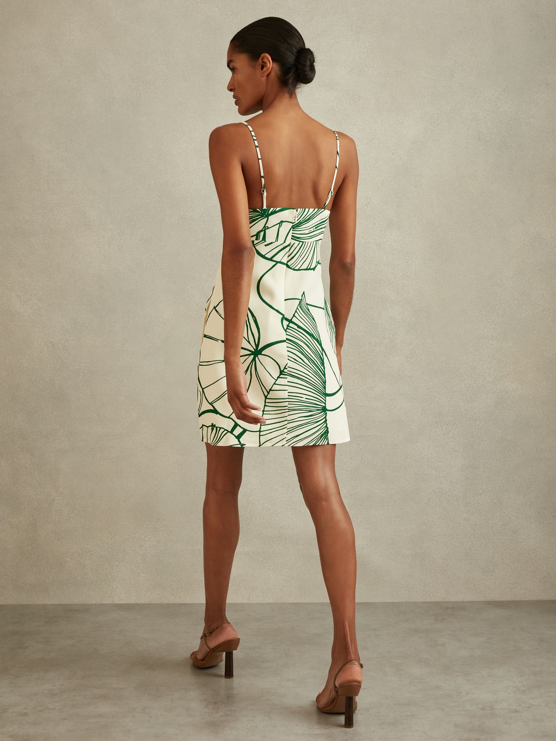 green and white tropical dress Women's Not In A Hurry Olive Green Tropical Print Cotton Cutout Maxi Dress | Size: M