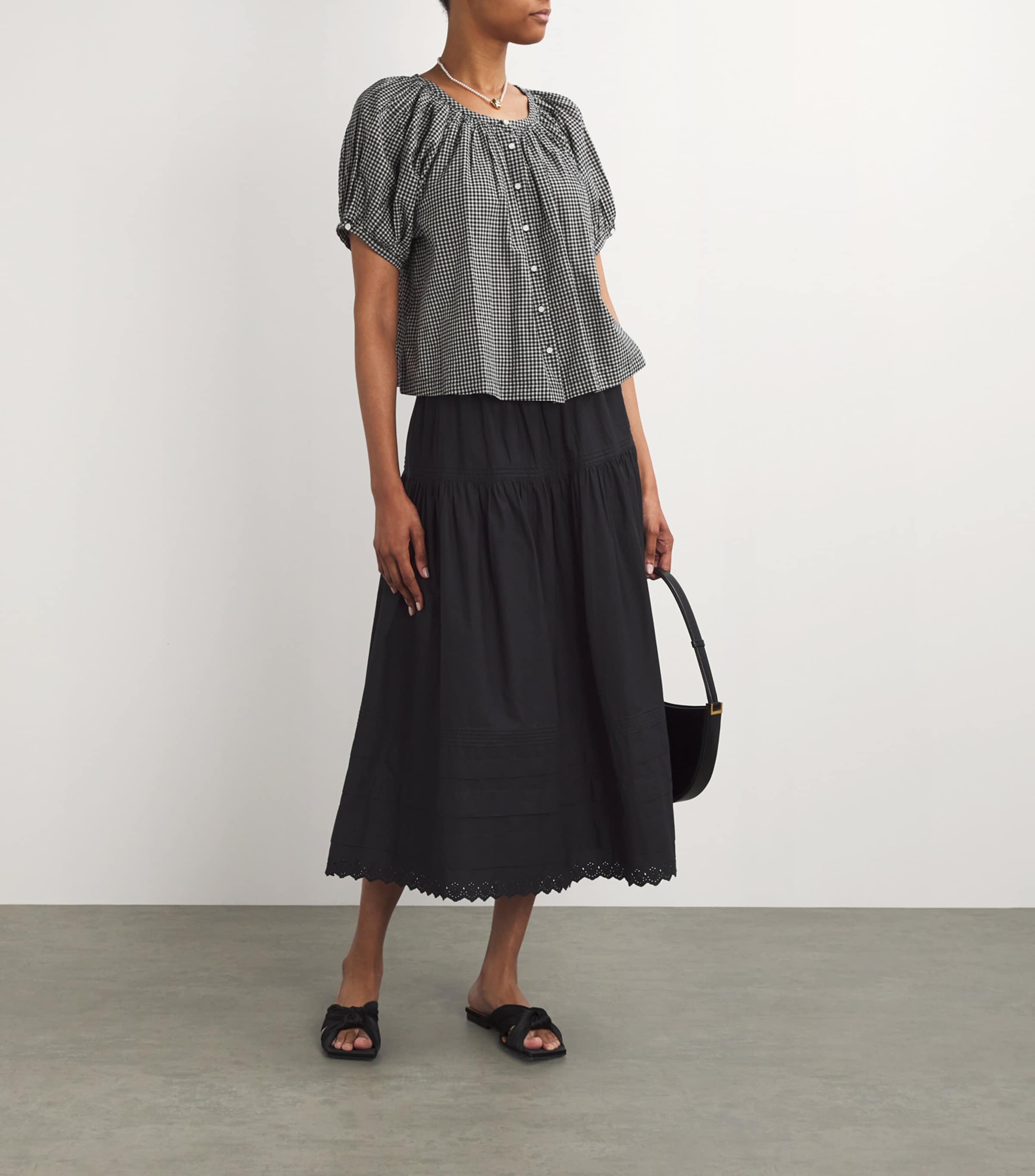 DÔEN Tiered Sebastiane Midi Skirt