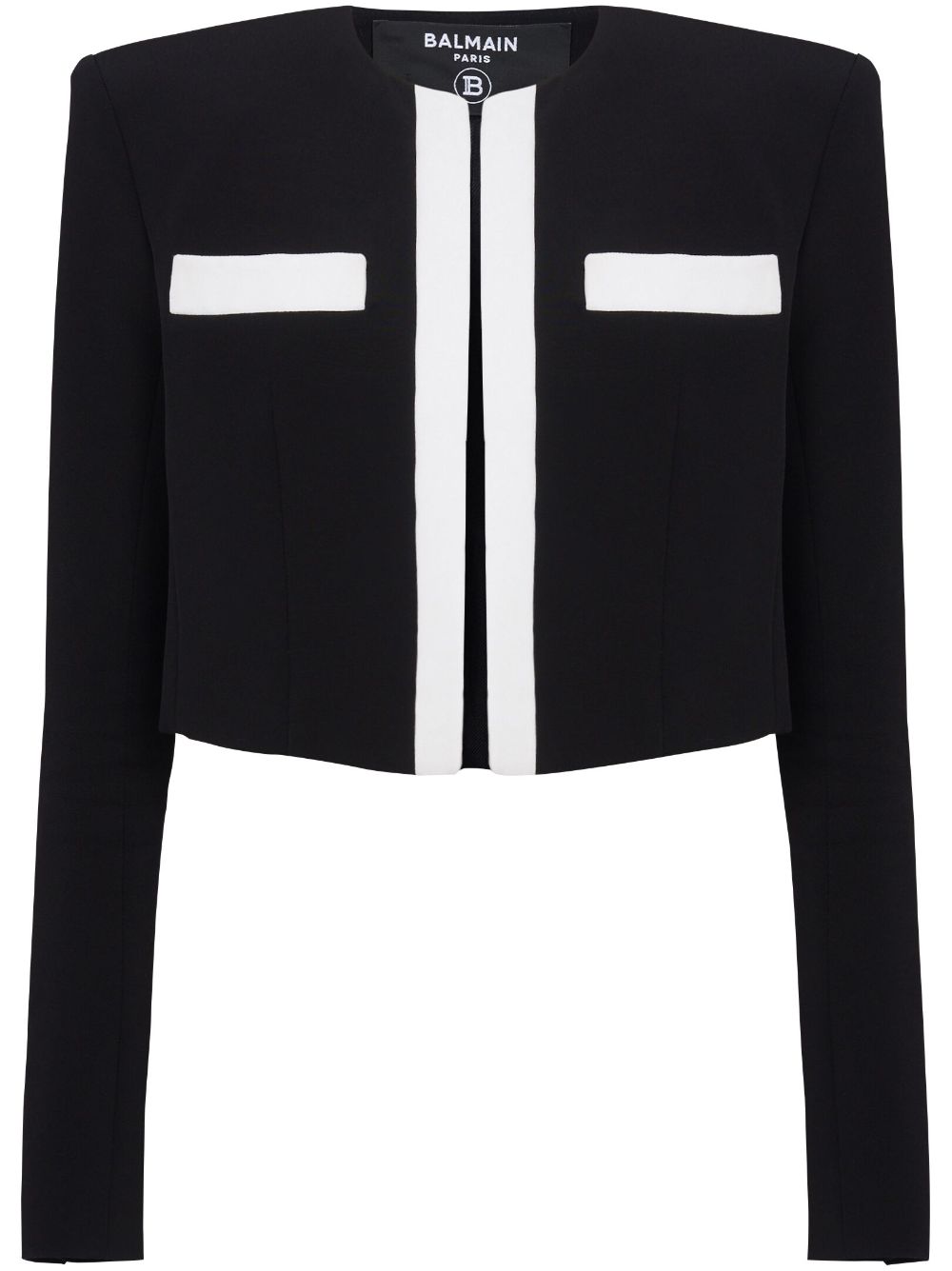 BALMAIN Balmain Two-Tone Crepe Spencer Jacket