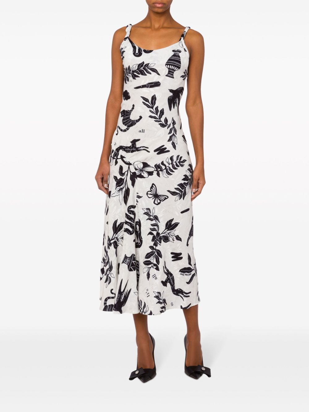 MOSCHINO MOSCHINO JEANS Graphic-Print Midi Dress