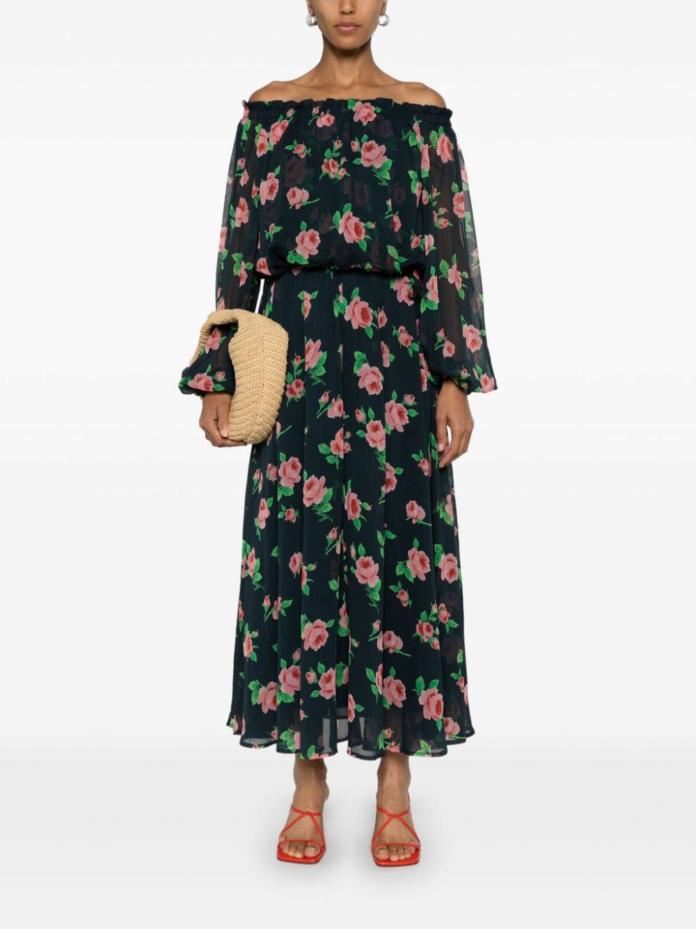 ROTATE BY BIRGER CHRISTENSEN ROTATE BIRGER CHRISTENSEN Floral Print Chiffon Maxi Dress