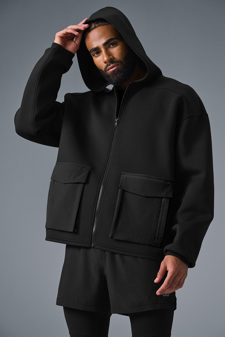 Alo Yoga Technical Form Cargo Jacket - Black | Editorialist