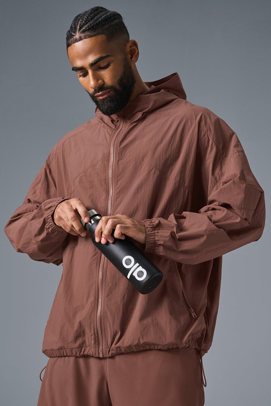 Alo Yoga Vantage Nylon Ripstop Track Jacket In Chestnut - 20% Off