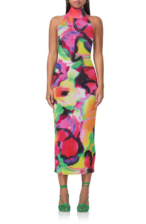 Afrm Olimpia Printed Mesh Halter Dress In Spray Floral - 55% Off |  Editorialist