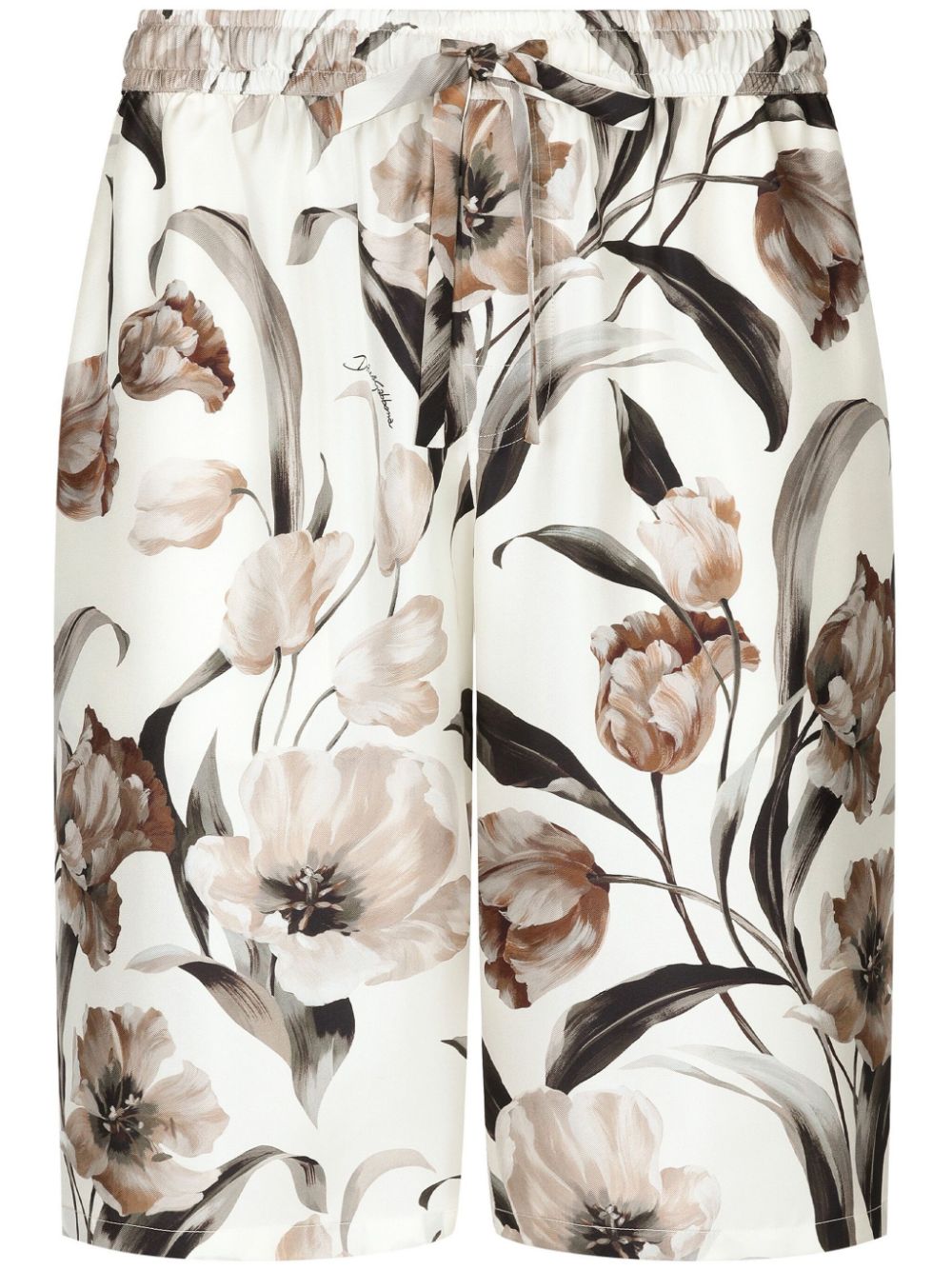 DOLCE & GABBANA floral-print silk shorts