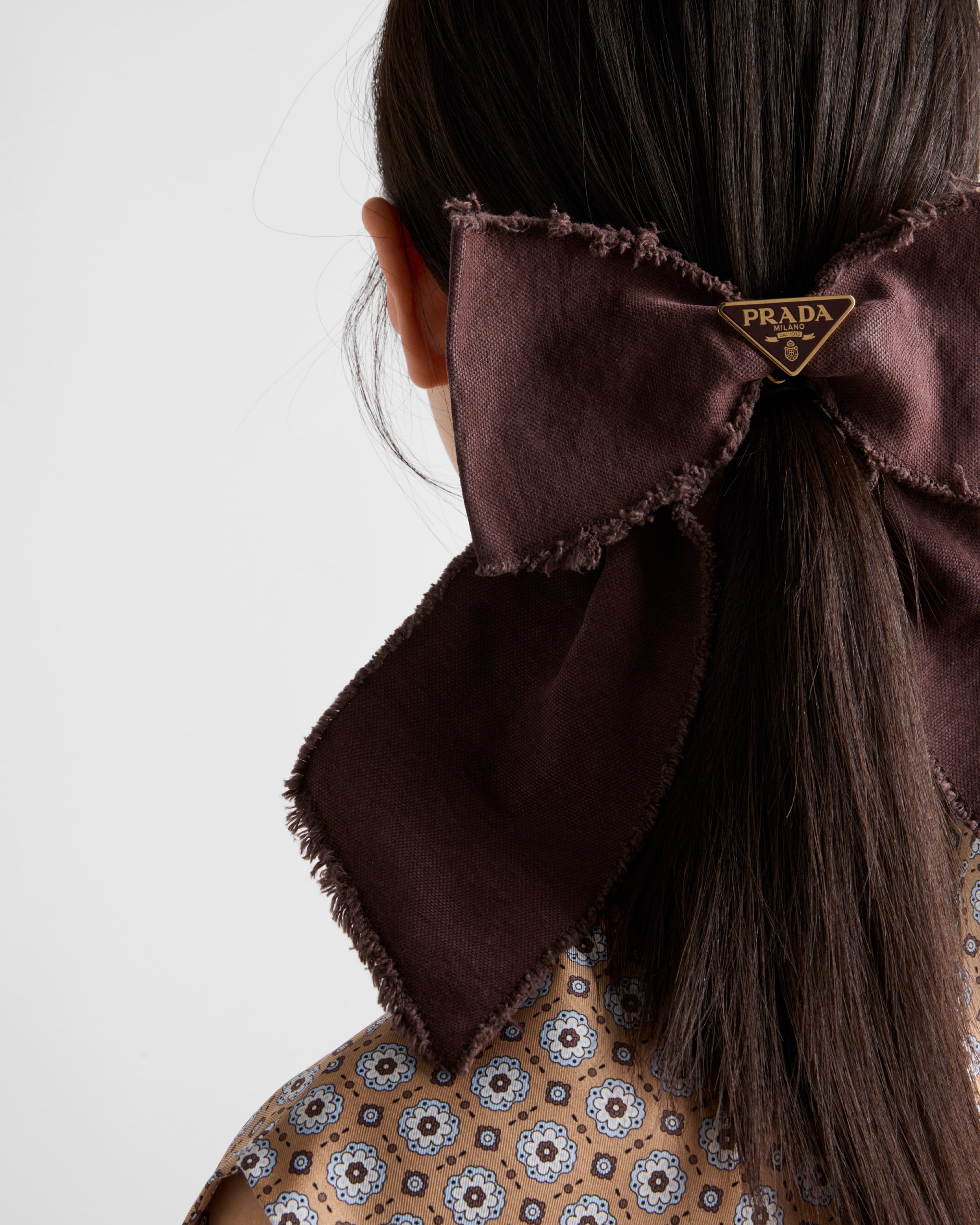 Prada Bow Hair Clip Burgundy Editorialist