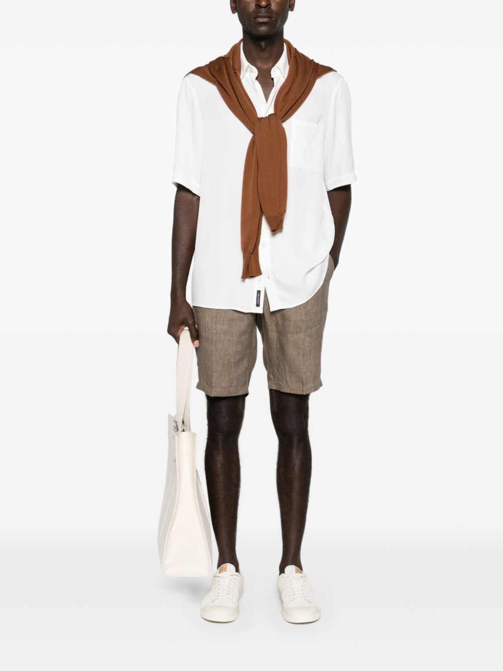 PATRIZIA PEPE classic-collar twill shirt