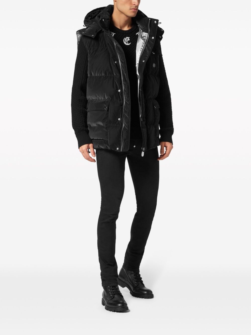 PHILIPP PLEIN Philipp Plein Logo-Appliqué Puffer Gilet