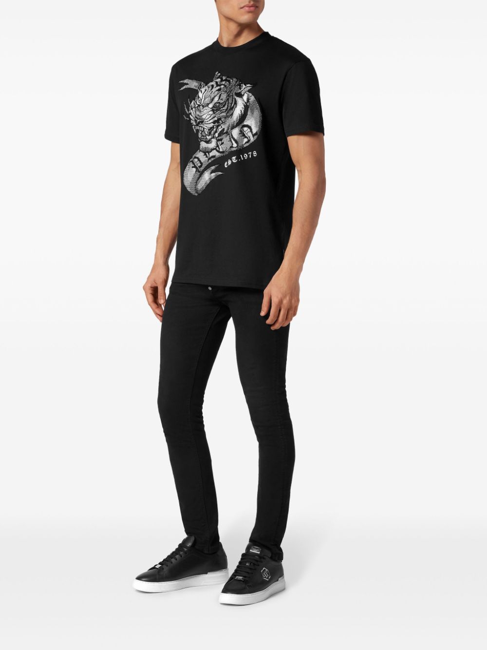 PHILIPP PLEIN ss tattoo tiger-print t-shirt
