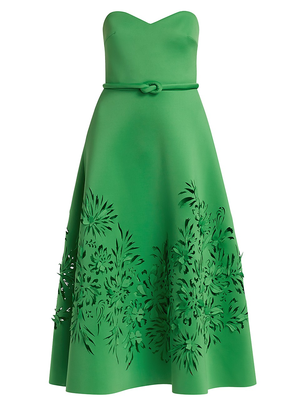 badgley mischka laser-cut floral fit-&-flare dress Laser-cut embellished scuba gown - baby pink