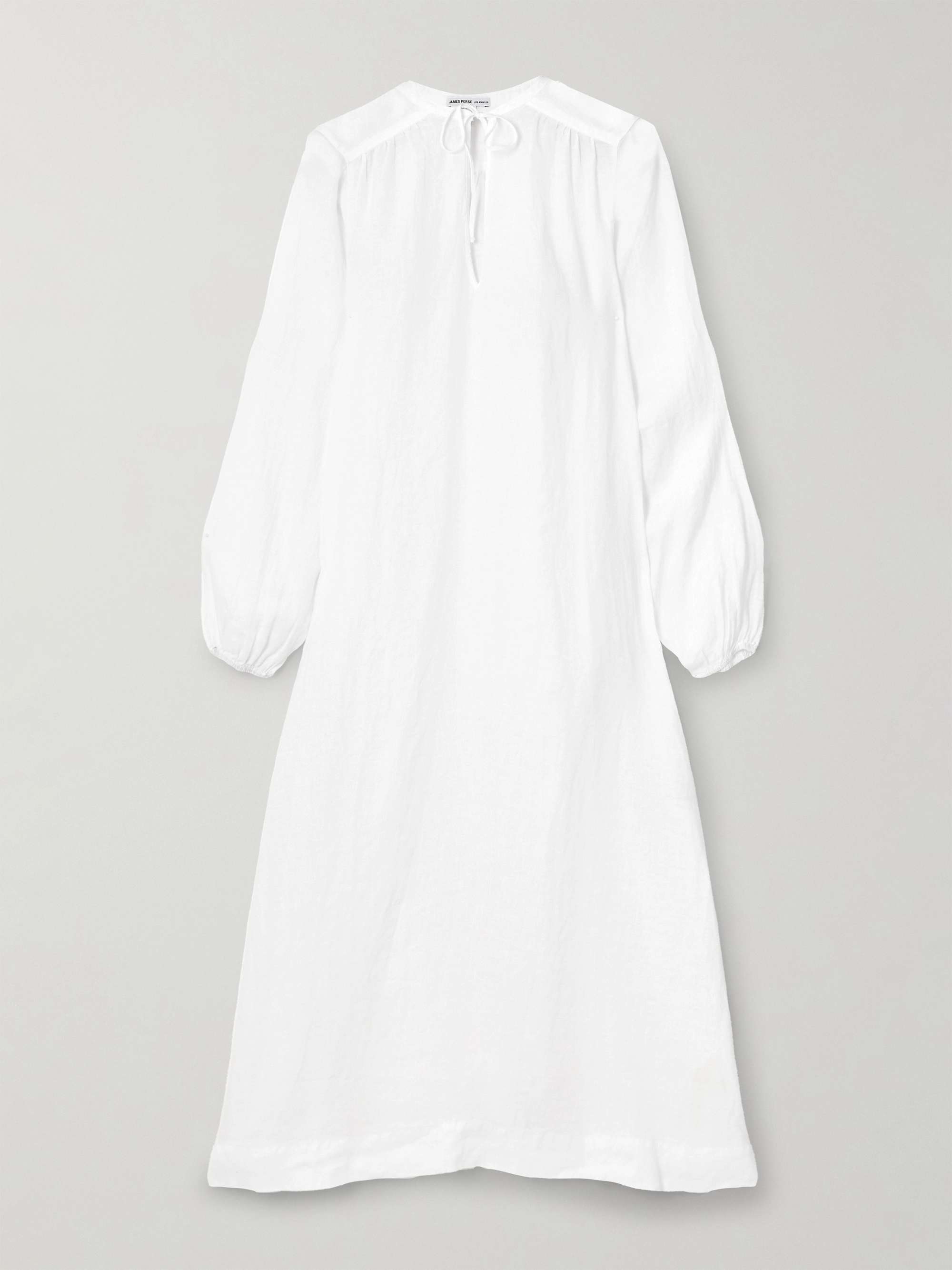 knee length dresses for ladies Lightweight Linen Shirt - White main image 1