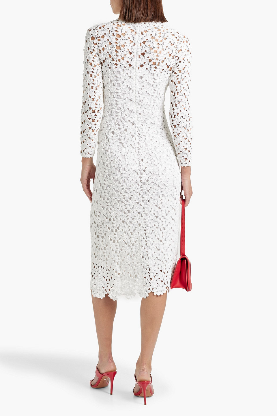 Carolina Herrera Crocheted Cotton Midi Dress In White - 60% Off | Editorialist Carolina Herrera Crocheted Cotton Midi Dress In White - 60% Off | Editorialist