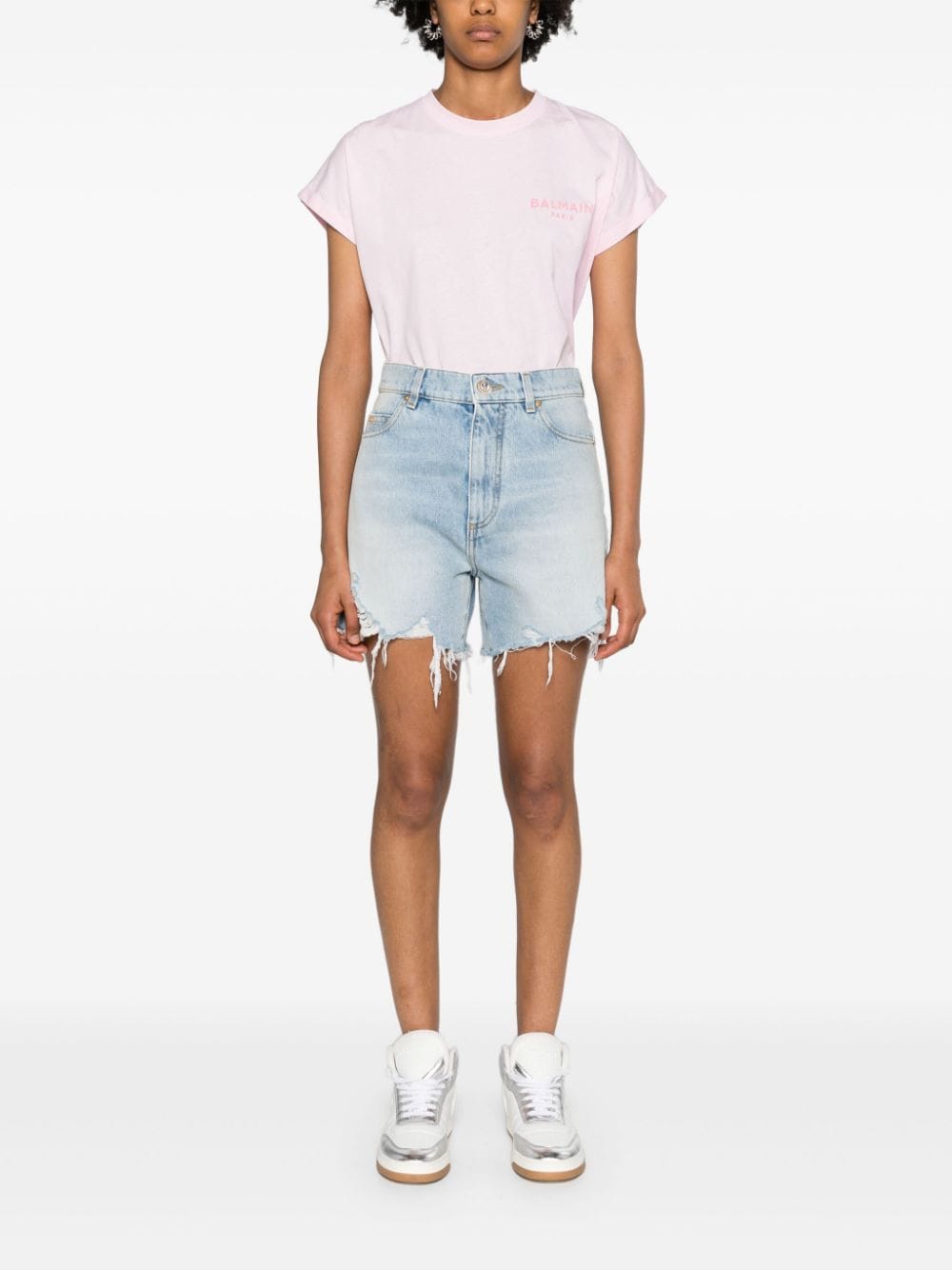 BALMAIN Balmain High-Rise Denim Shorts