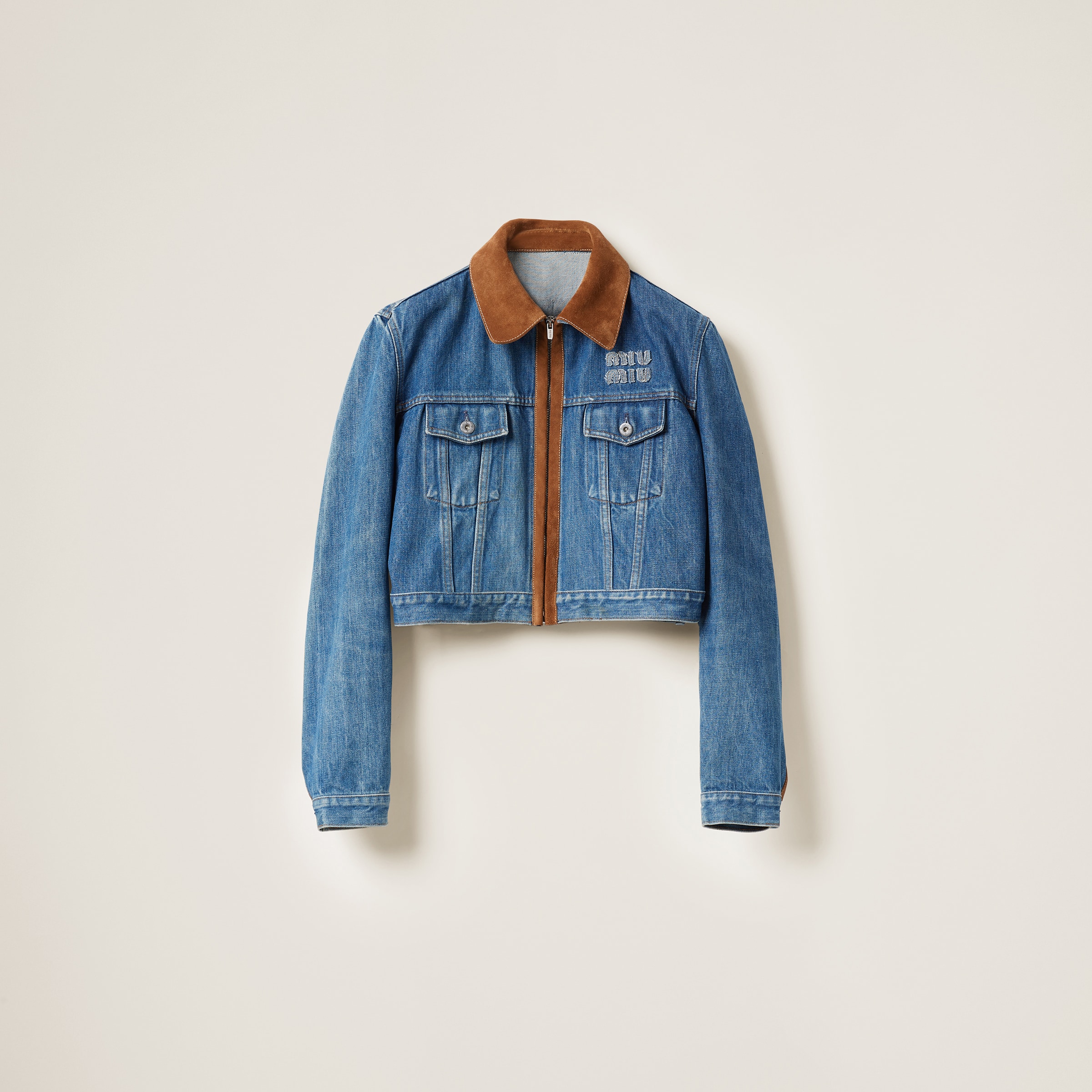 Miu Miu Denim Blouson Jacket - Navy | Editorialist
