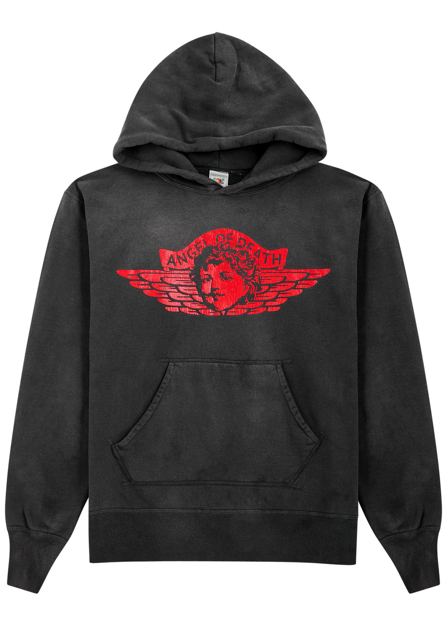 Saint Mxxxxxx Angel Of Death Printed Hoodie - Black - 40% Off