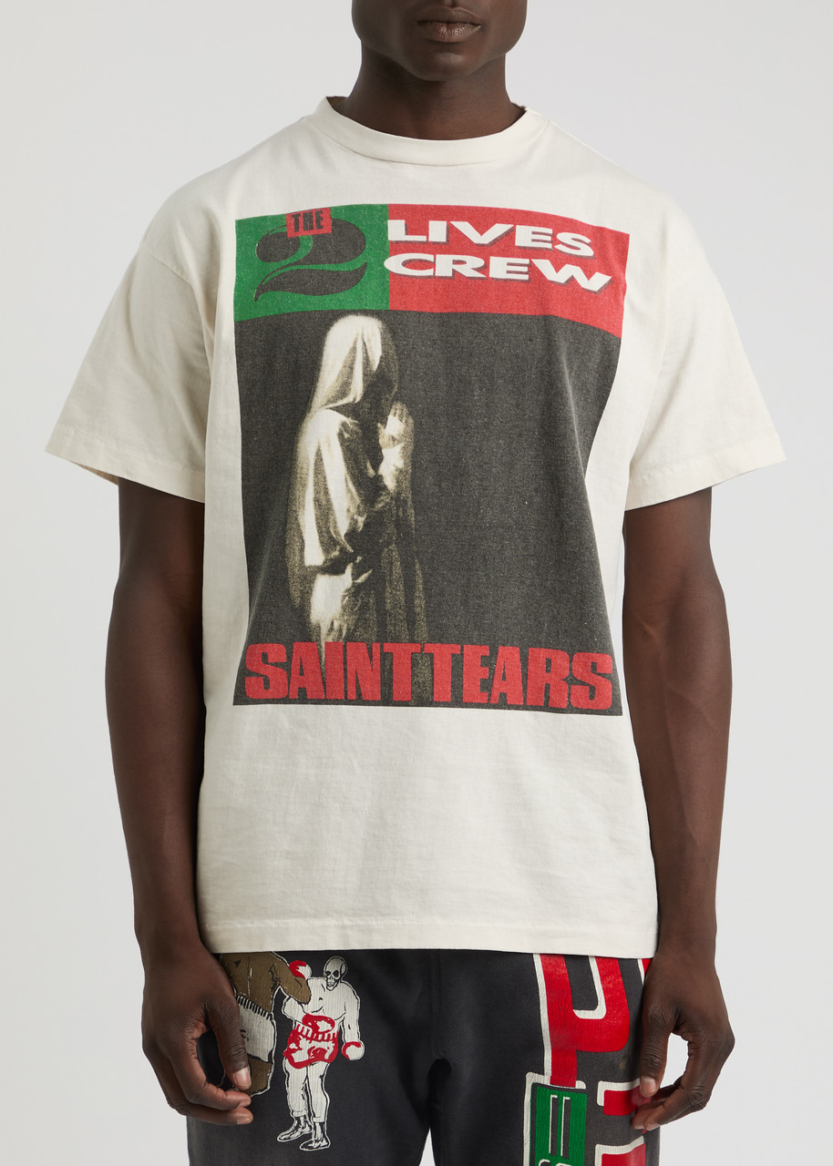 SAINT MXXXXXX Denim Tears Printed Cotton T-shirt - White