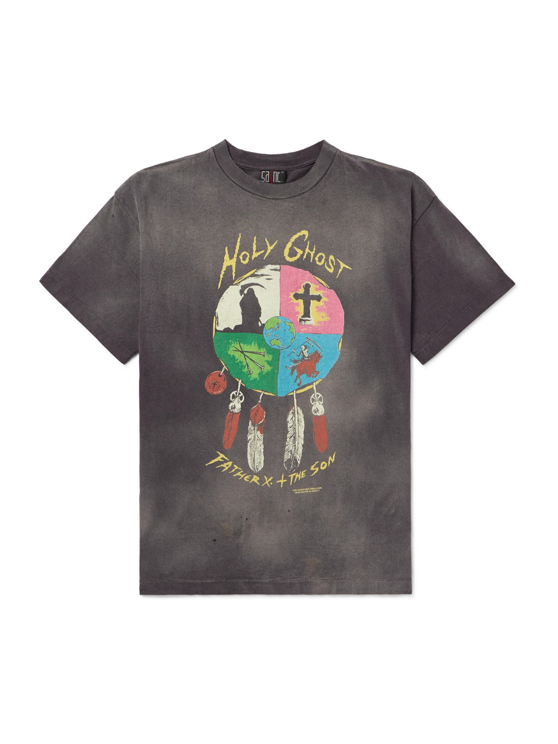Saint Mxxxxxx Lastman Holy Ghost Earth Distressed Printed Cotton