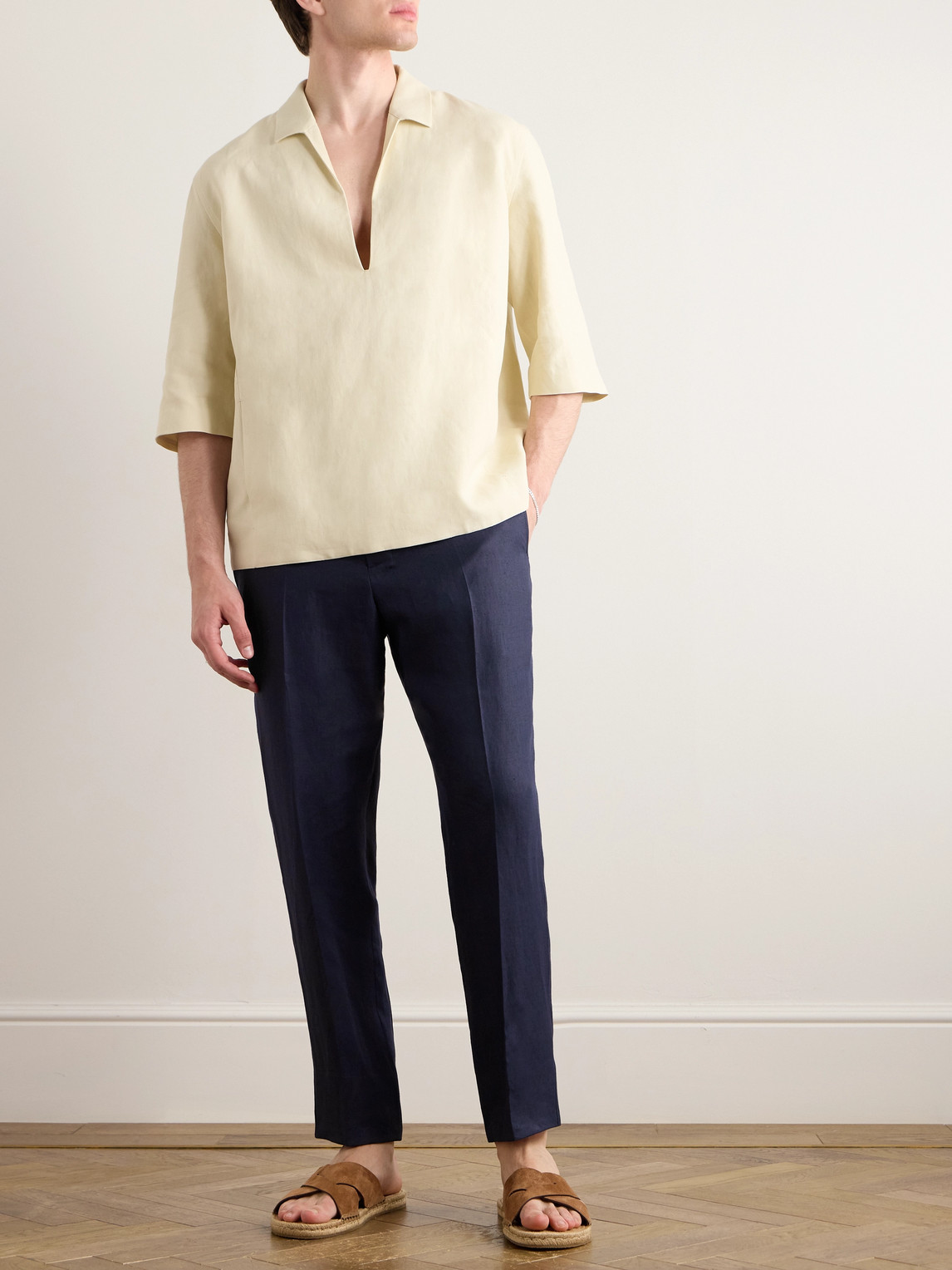 ZEGNA Tapered Oasi Linen Trousers
