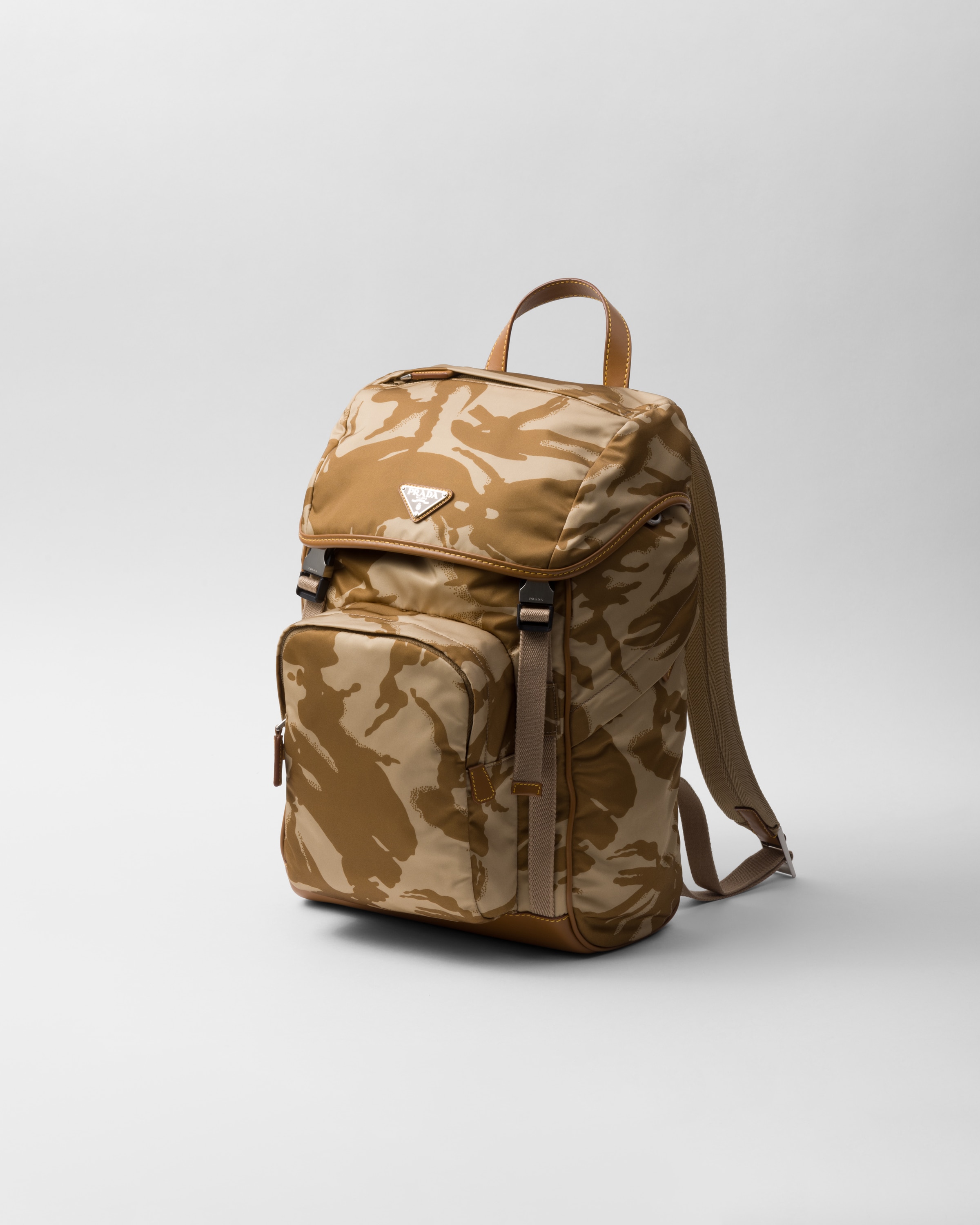 Prada Backpack Camouflage Nylon Khaki Multi Prada Tessuto Nylon Camouflage Print Multipocket Backpack  main image 4