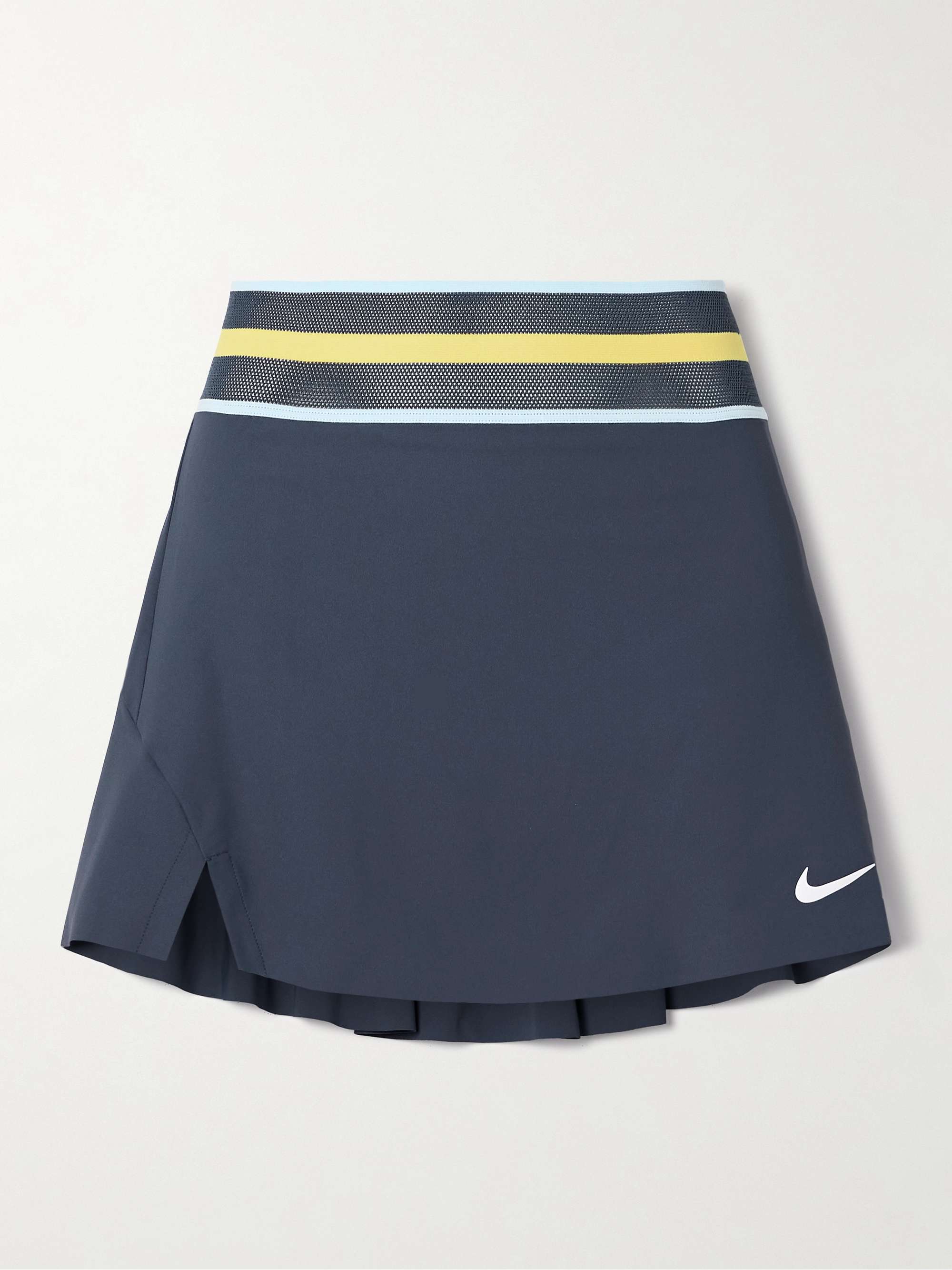 Nike Nikecourt Slam Mesh-Trimmed Dri-Fit Tennis Skirt In Blue - 40