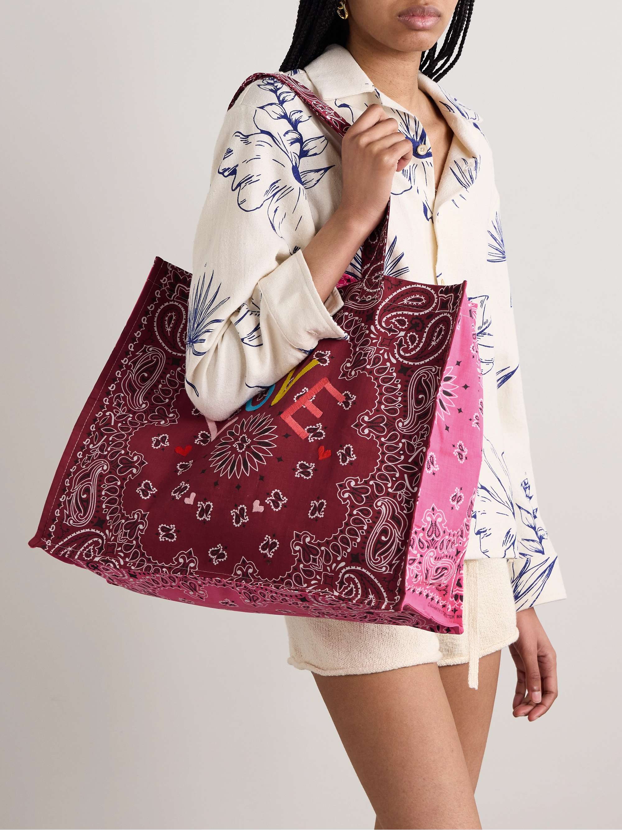 Call It By Your Name Paisley-Print Cotton-Poplin Tote - Pink