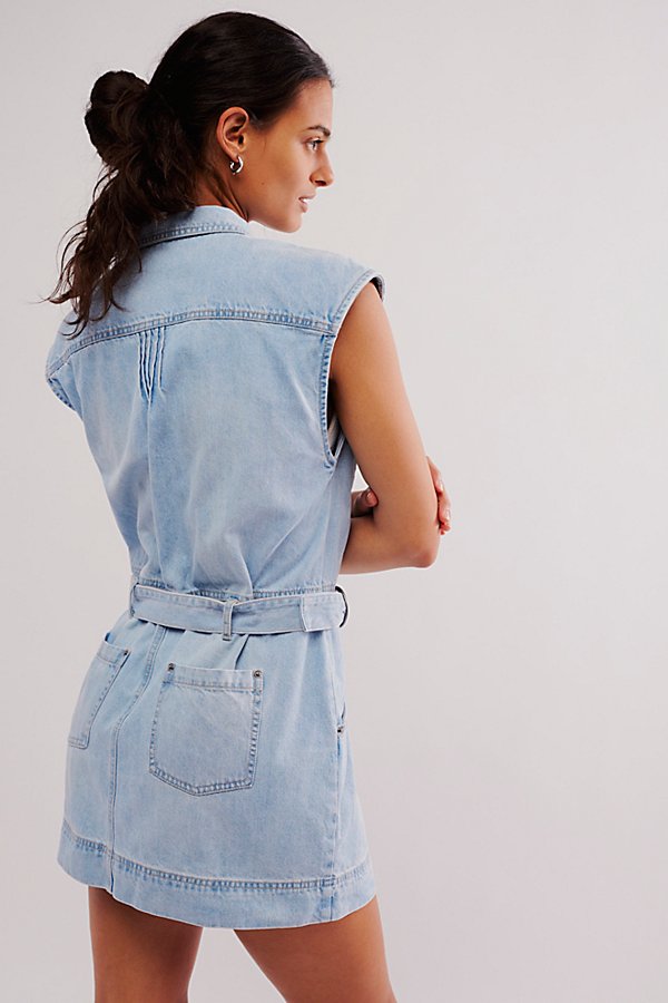 Free People Rowley Denim Mini Dress In Blue Fade - 58% Off | Editorialist