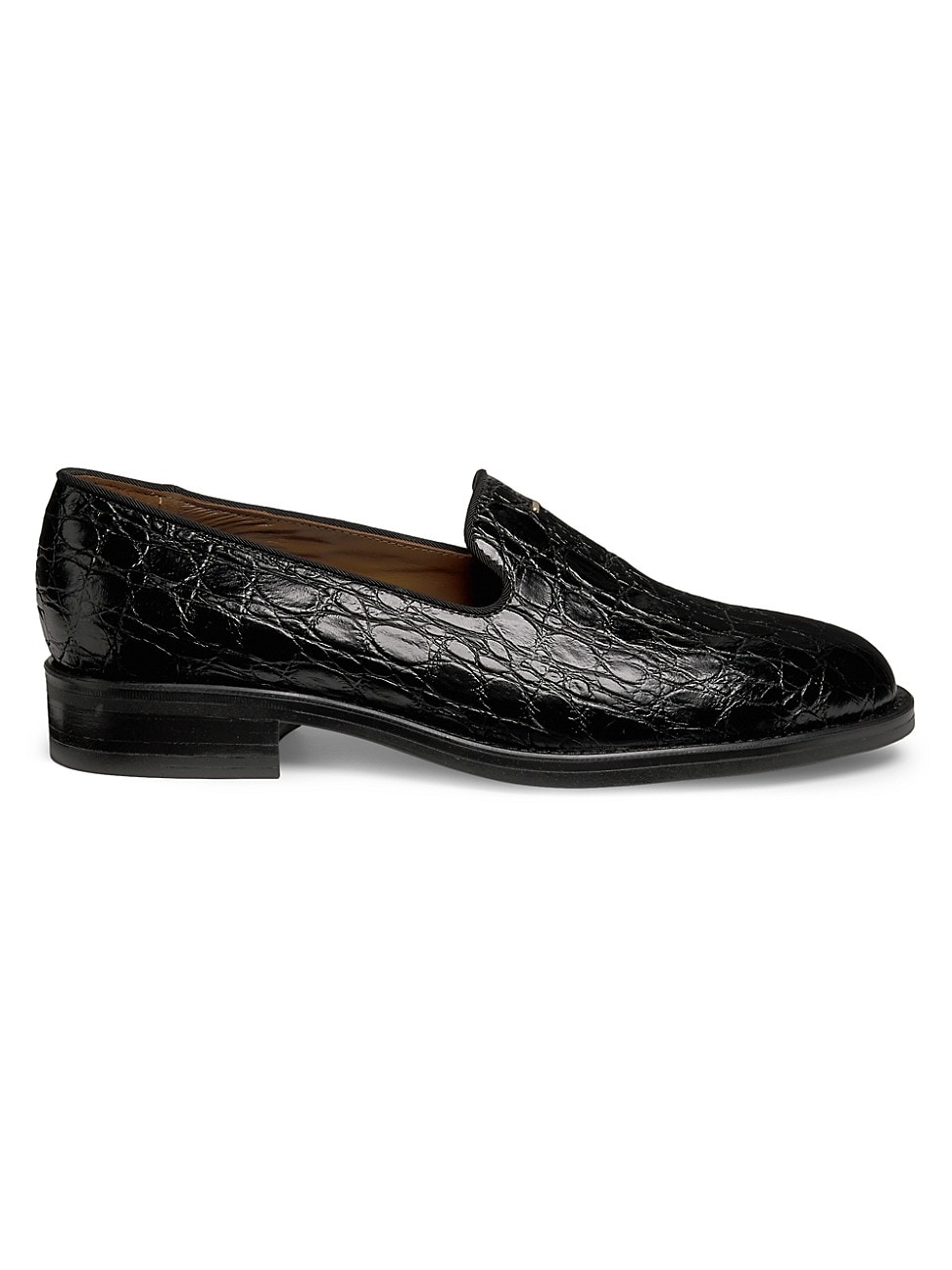 Giuseppe Zanotti Crocodile-Embossed Leather Loafers - Nero  display picture 1