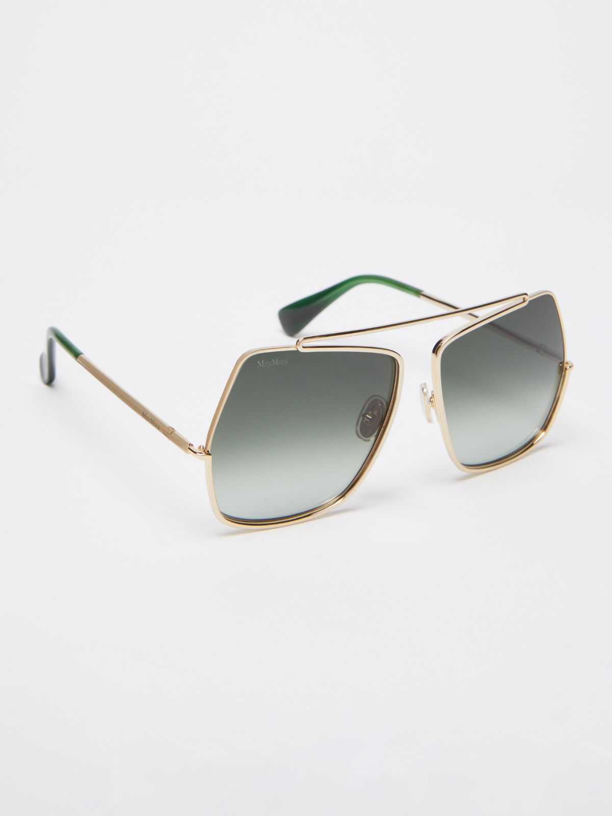 Max Mara Square Metal Sunglasses - Green | Editorialist display picture 1