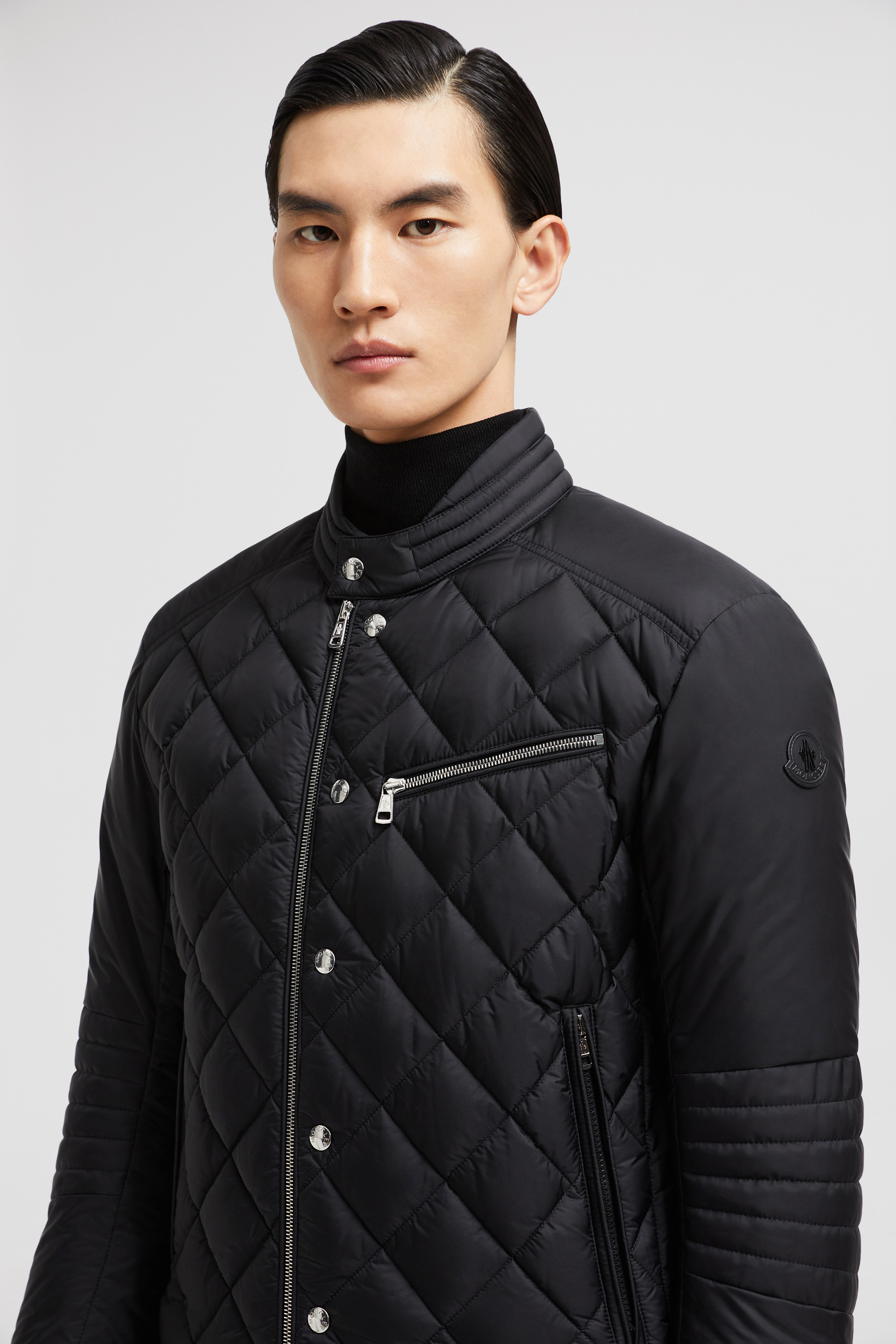 Moncler Vulpie Down Biker Jacket - Black | Editorialist