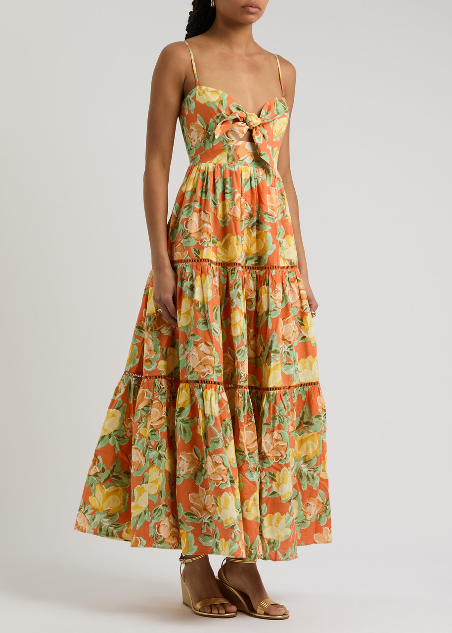 kitri maxi dress Keira Red Ribbon Print Maxi Dress