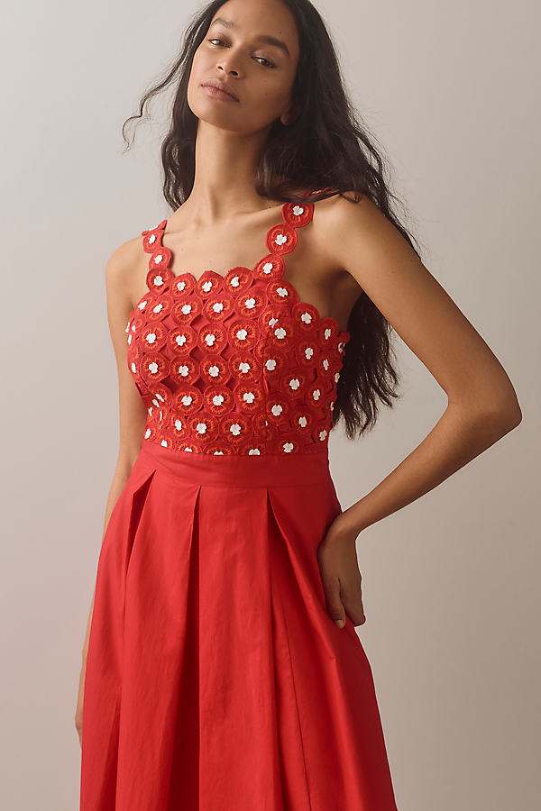 maeve crochet dress Maeve V-Neck Crochet Shift Dress