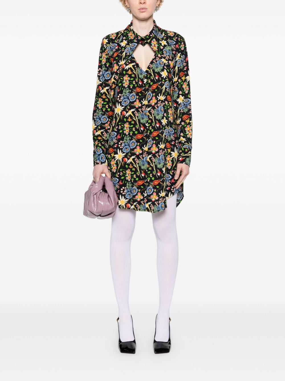 VIVIENNE WESTWOOD Vivienne Westwood Heart Floral-Print Shirt Minidress