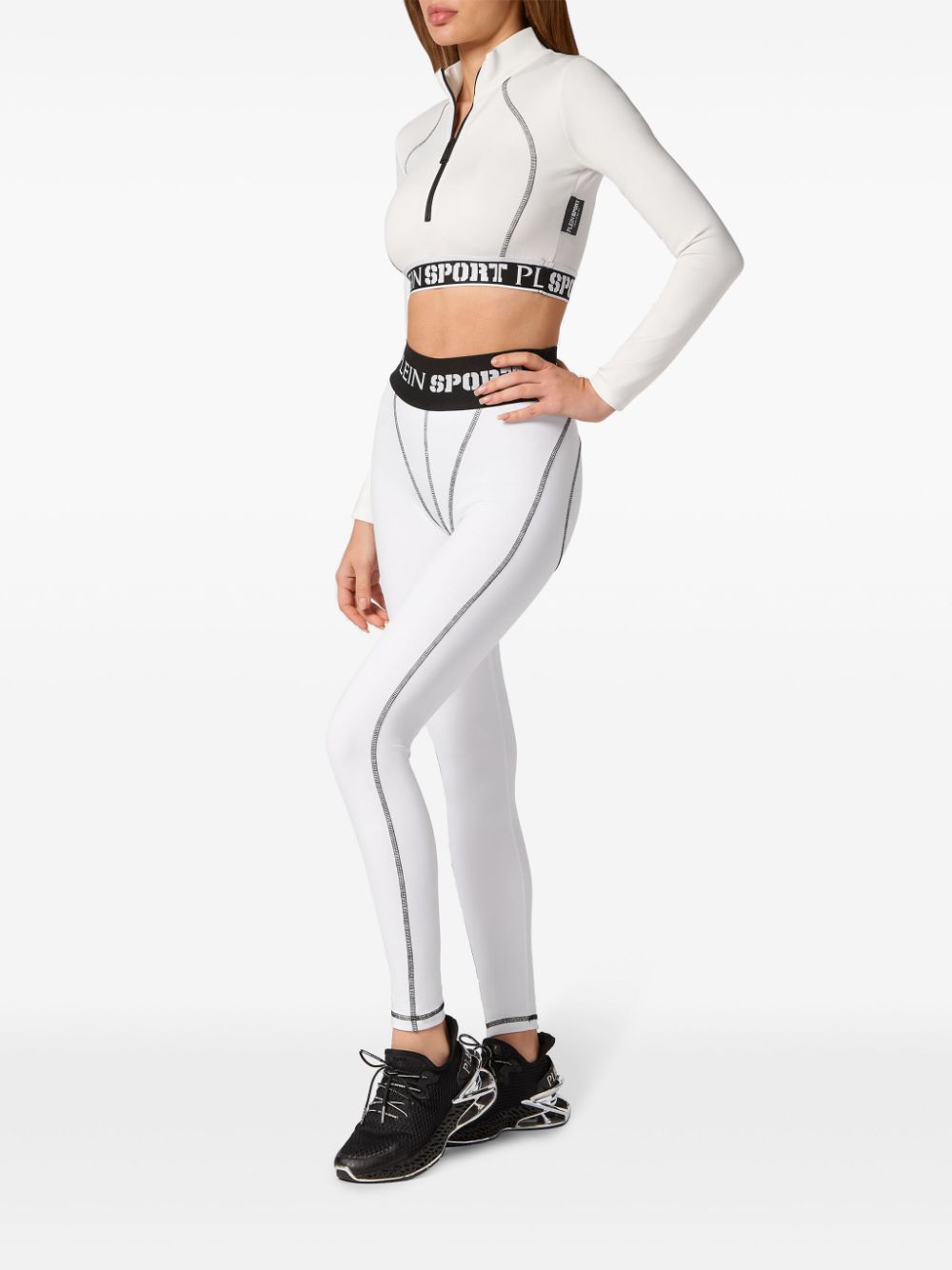 PLEIN SPORT logo-waistband high-waist leggings