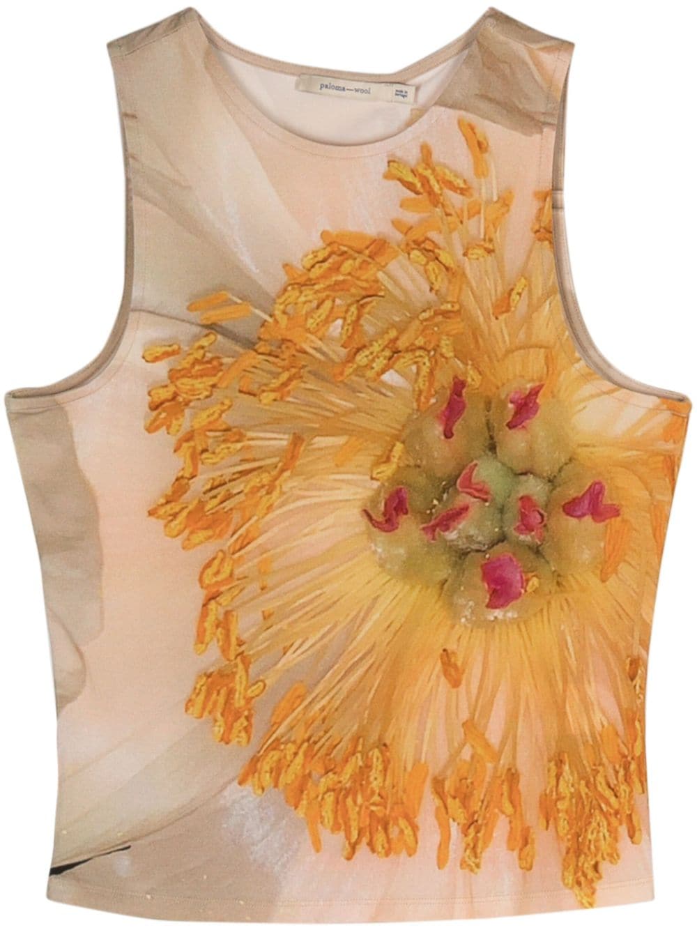 Paloma Wool Floral Sheer タンクトップ Paloma Wool Peonia Printed Sleeveless Top In Neutrals - 40% Off