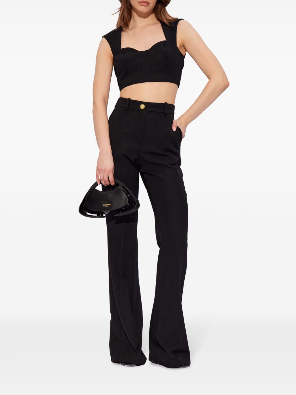BALMAIN Balmain Flared Virgin Wool Trousers