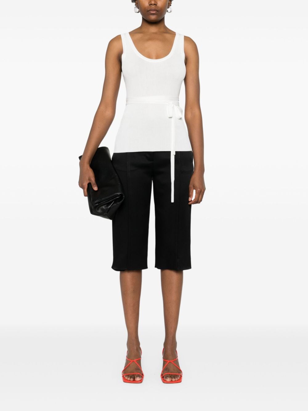 P.A.R.O.S.H Ribbed Tank Top with Tie Waist
