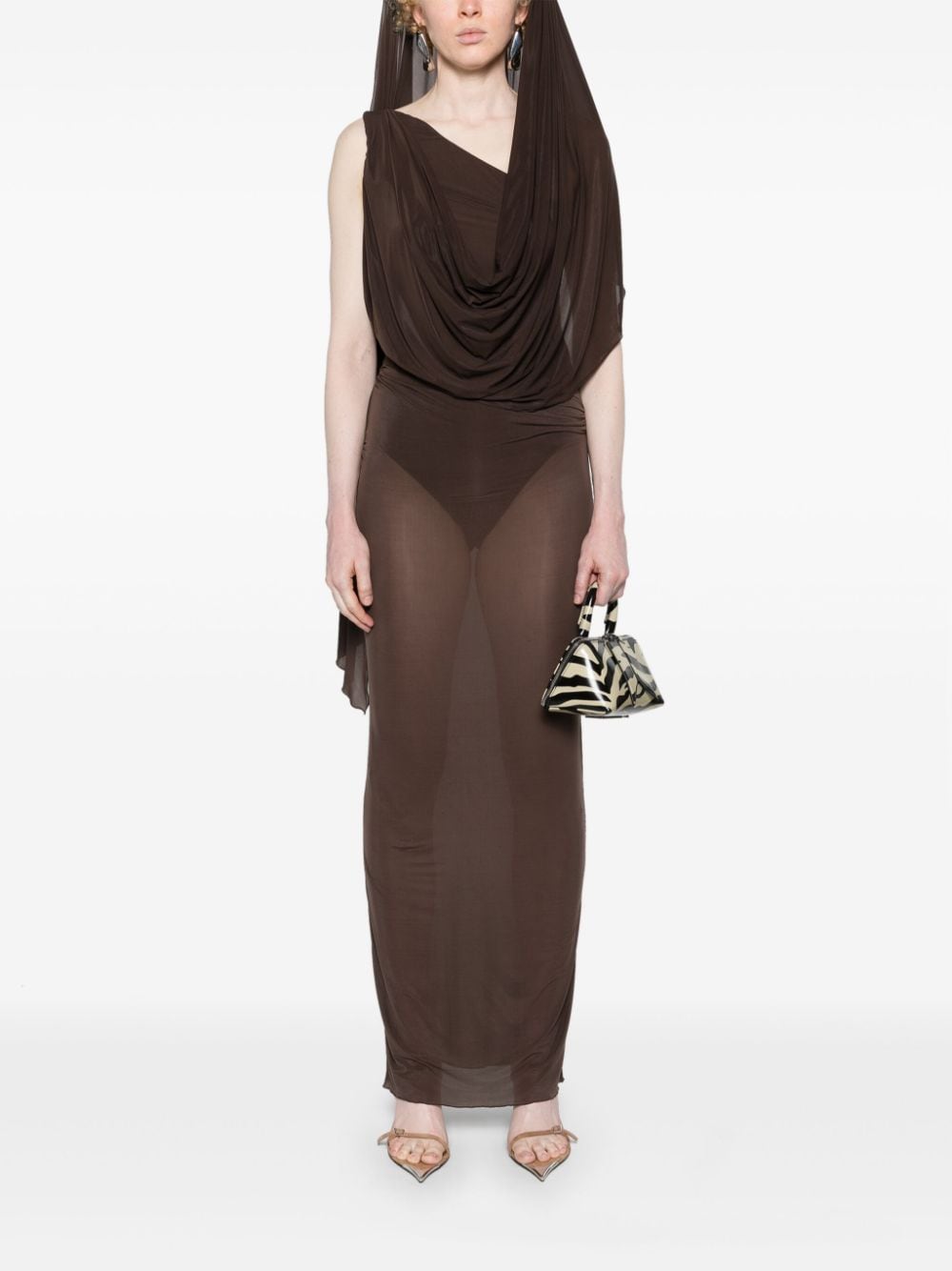 ATTICO Halterneck Open-Back Maxi Dress