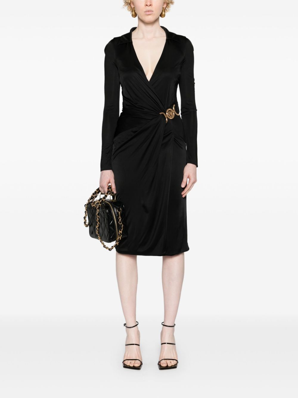 VERSACE Versace Medusa-Plaque Jersey Midi Dress