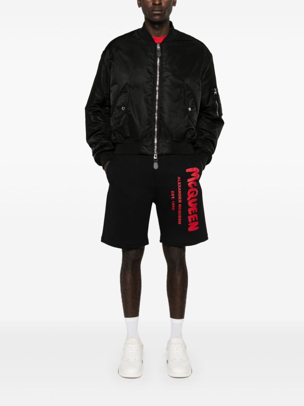 ALEXANDER MCQUEEN Alexander McQueen Logo-Print Cotton Shorts