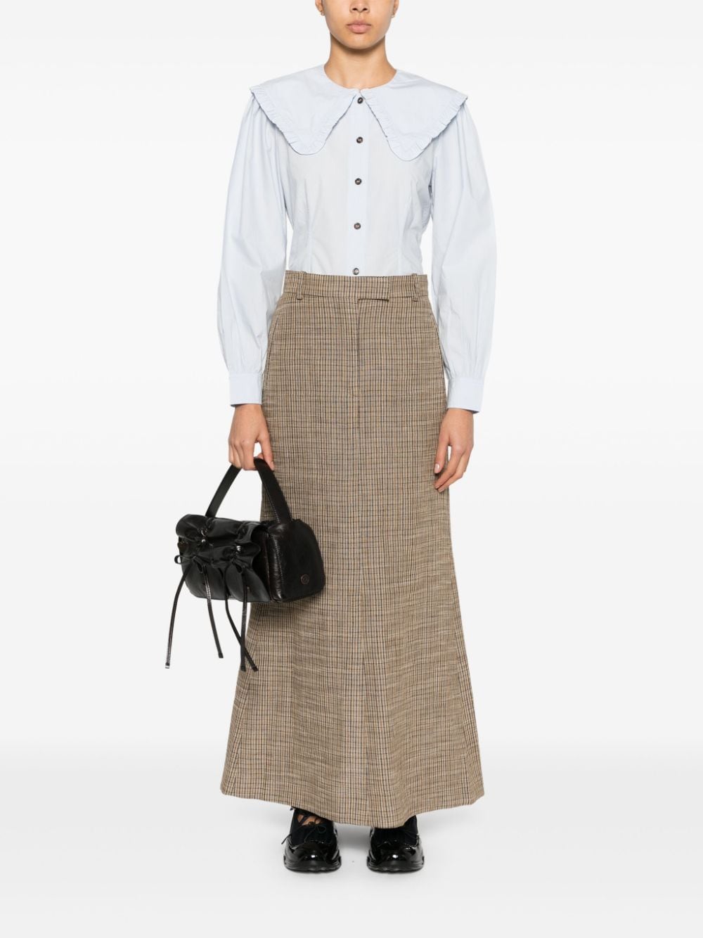 GANNI GANNI Puritan-Collar Cotton Shirt