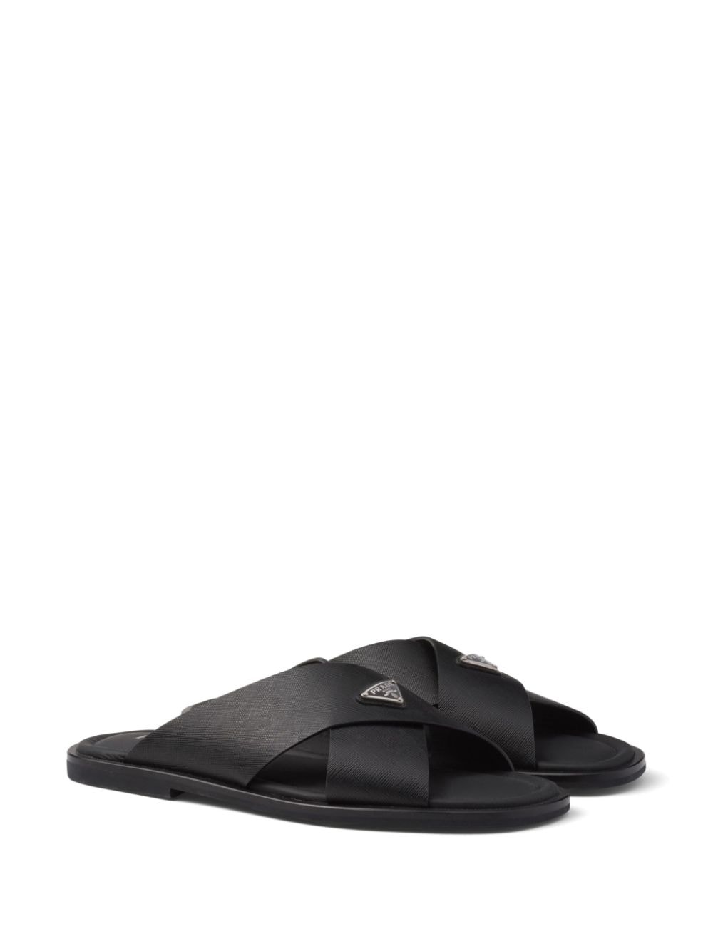 Versace Nastro Greca Crisscross Sandals In Nero Bianco - 63  display picture 1